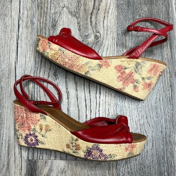 Montego Bay Club | Shoes | Montego Bay Club Platform Wedge Floral Red ...